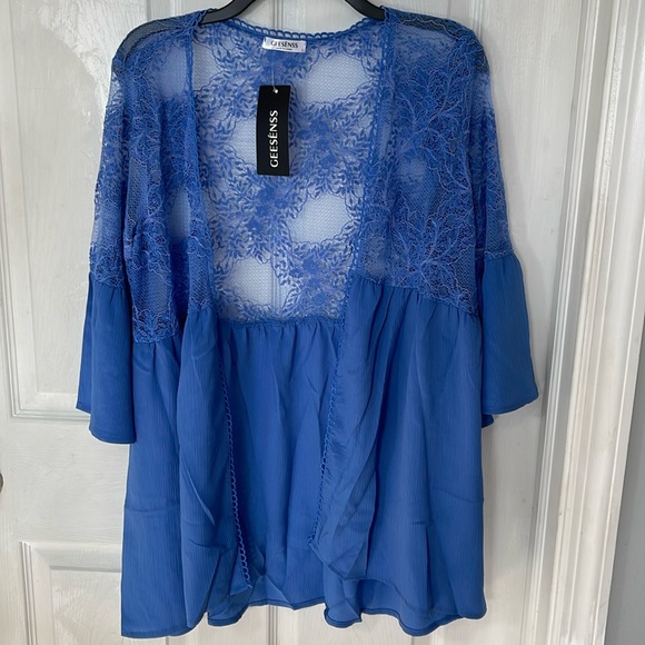Geesenss | Tops | Geesenss Womens Open Front Top Cover Up L Delicate ...